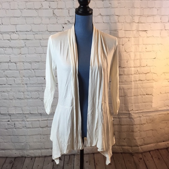 AB Studio | Tops | Nwt Ab Studio Ivory Jersey Cardigan | Poshmark